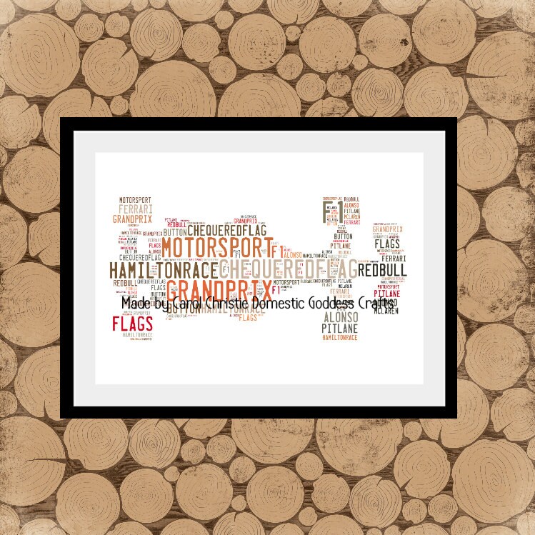 F1 Racing Carcar Word Art Typographic Word Collagef1 Word - Etsy