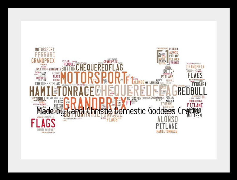 F1 Racing Carcar Word Art Typographic Word Collagef1 Word - Etsy