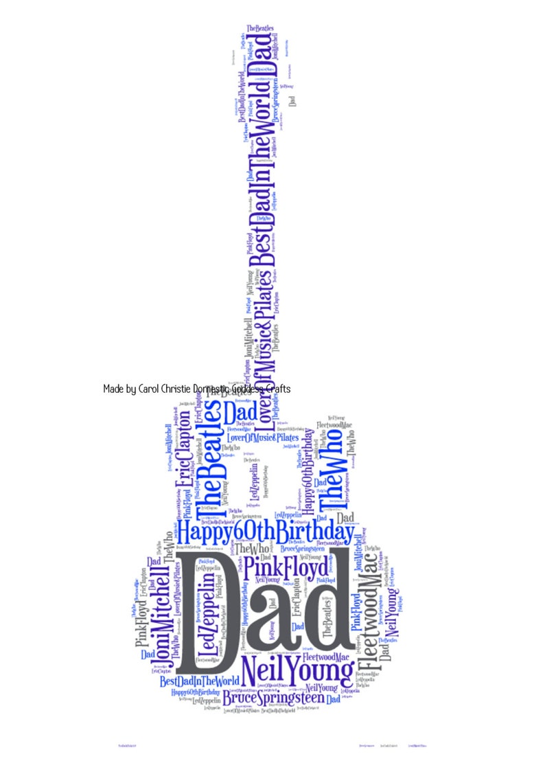 Acoustic Guitar Print Guitar Word Art Acoustic Guitar Word - Etsy