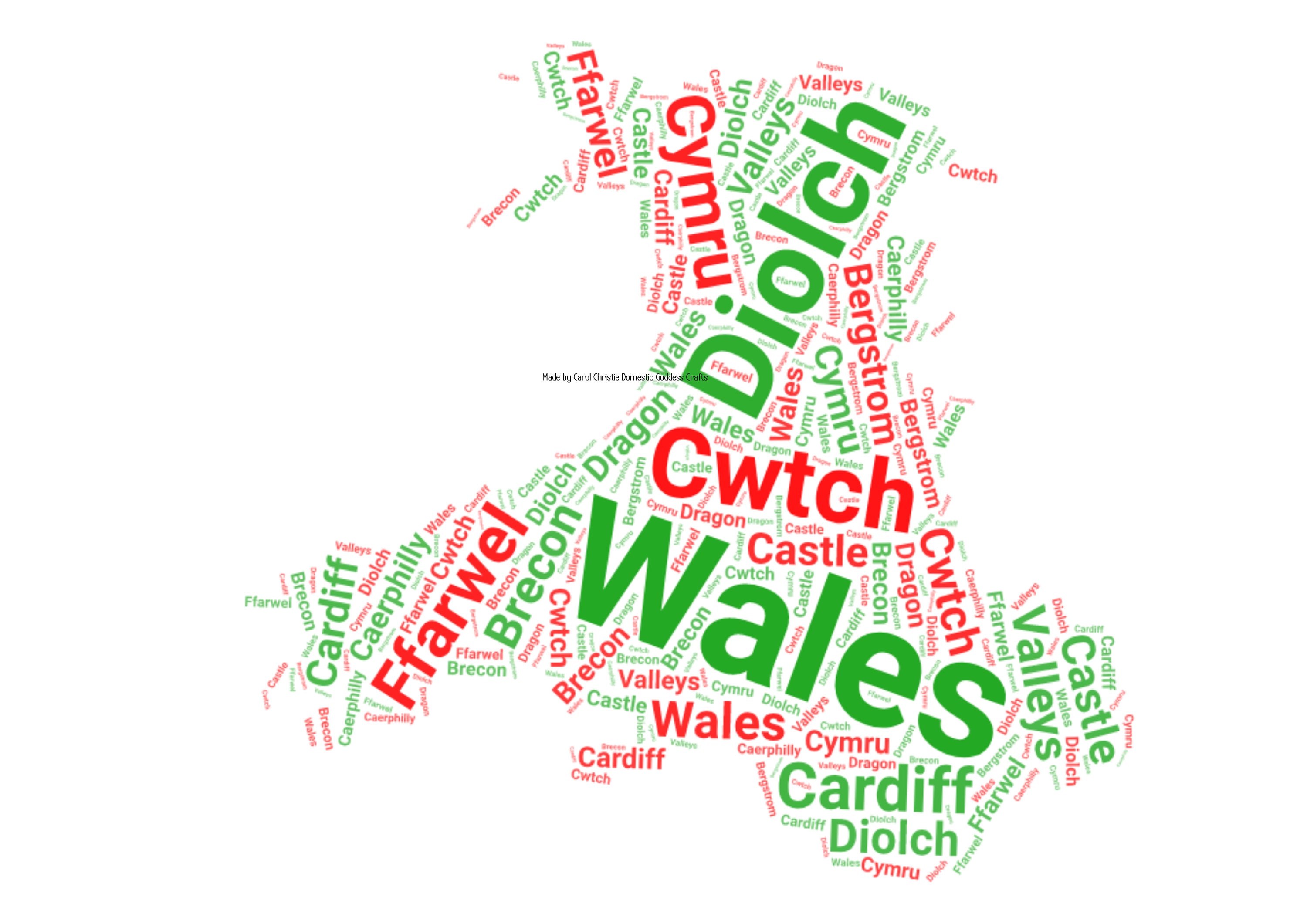 Map of Wales Map of Wales Word Art Welsh Word Collage Welsh - Etsy UK