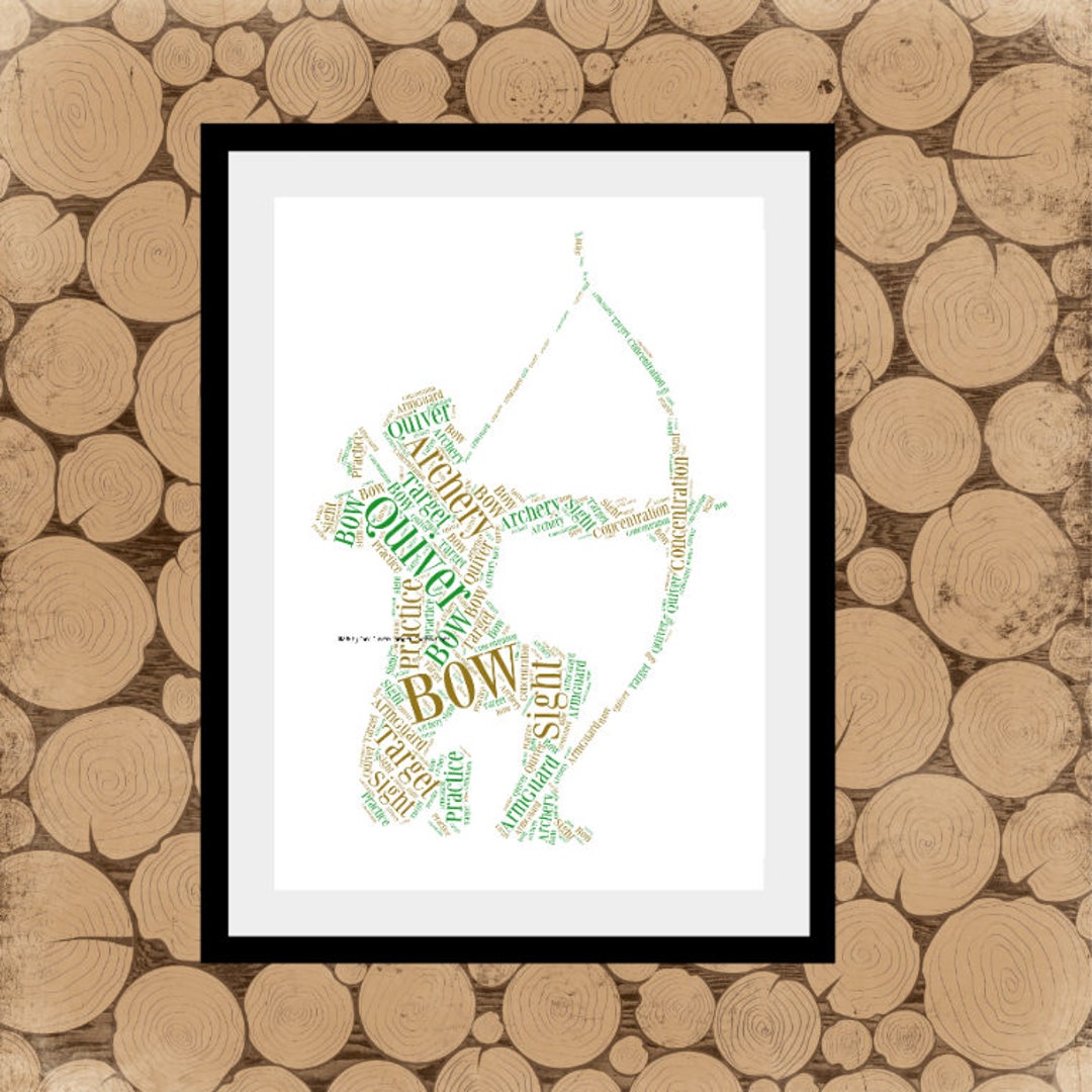 Archery Word Art, Gift for Archer, Personalised Archery Print, Archery ...