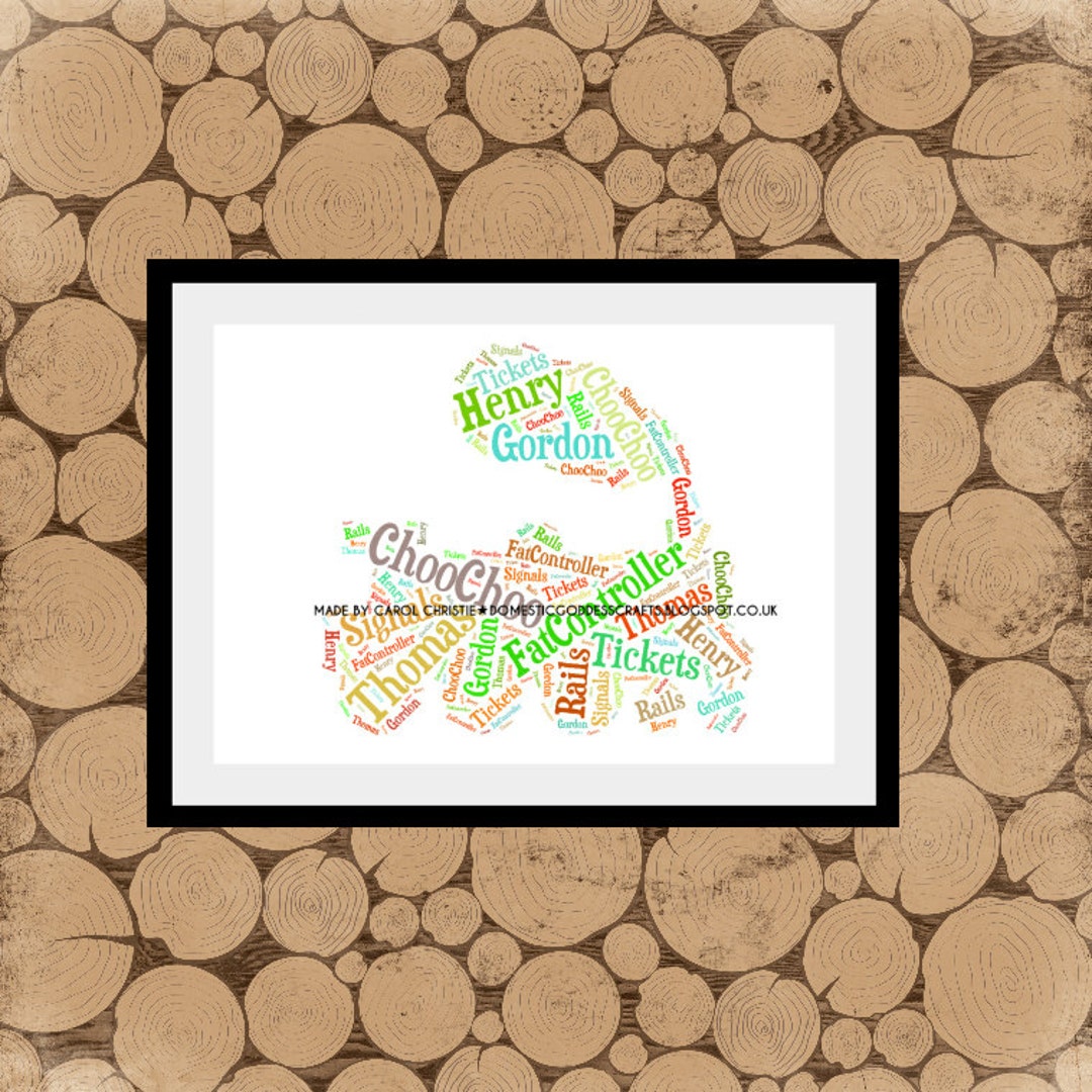 Train Word Art, Train Word Cloud, New Baby Gift, Personalised Train ...