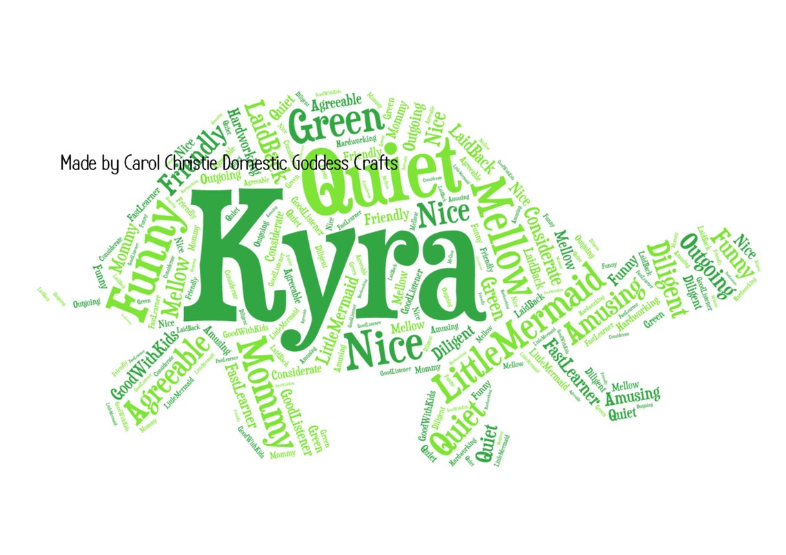 Turtle Word Collage Personalised Turtle Print Turtle Word | Etsy