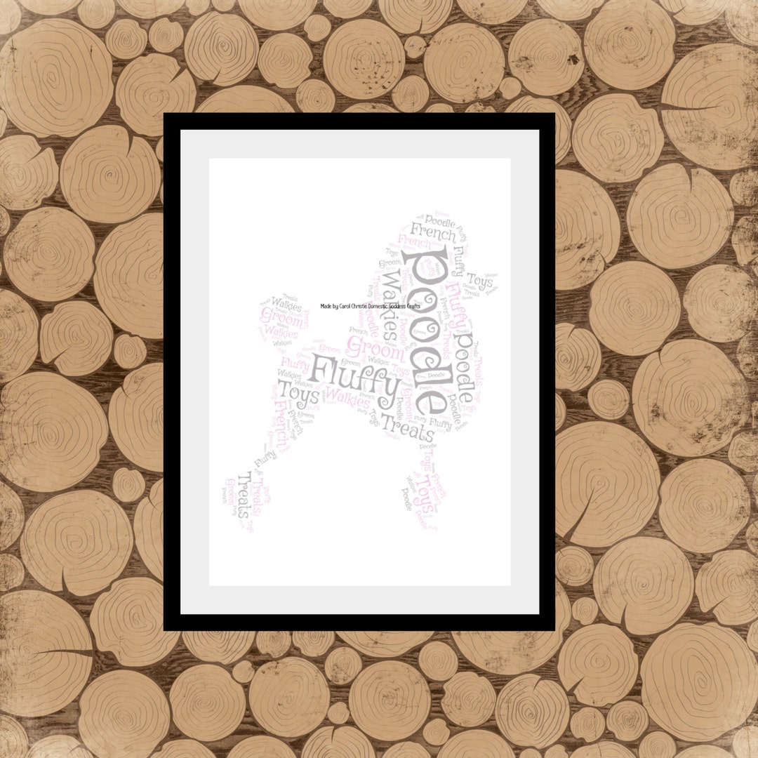 Poodle Personalised Print, Poodle Word Art, Poodle Word Collage, Poodle ...