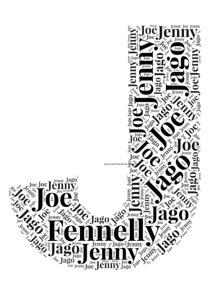 Personalised Monogram Print Monogram Word Art Initial Word | Etsy