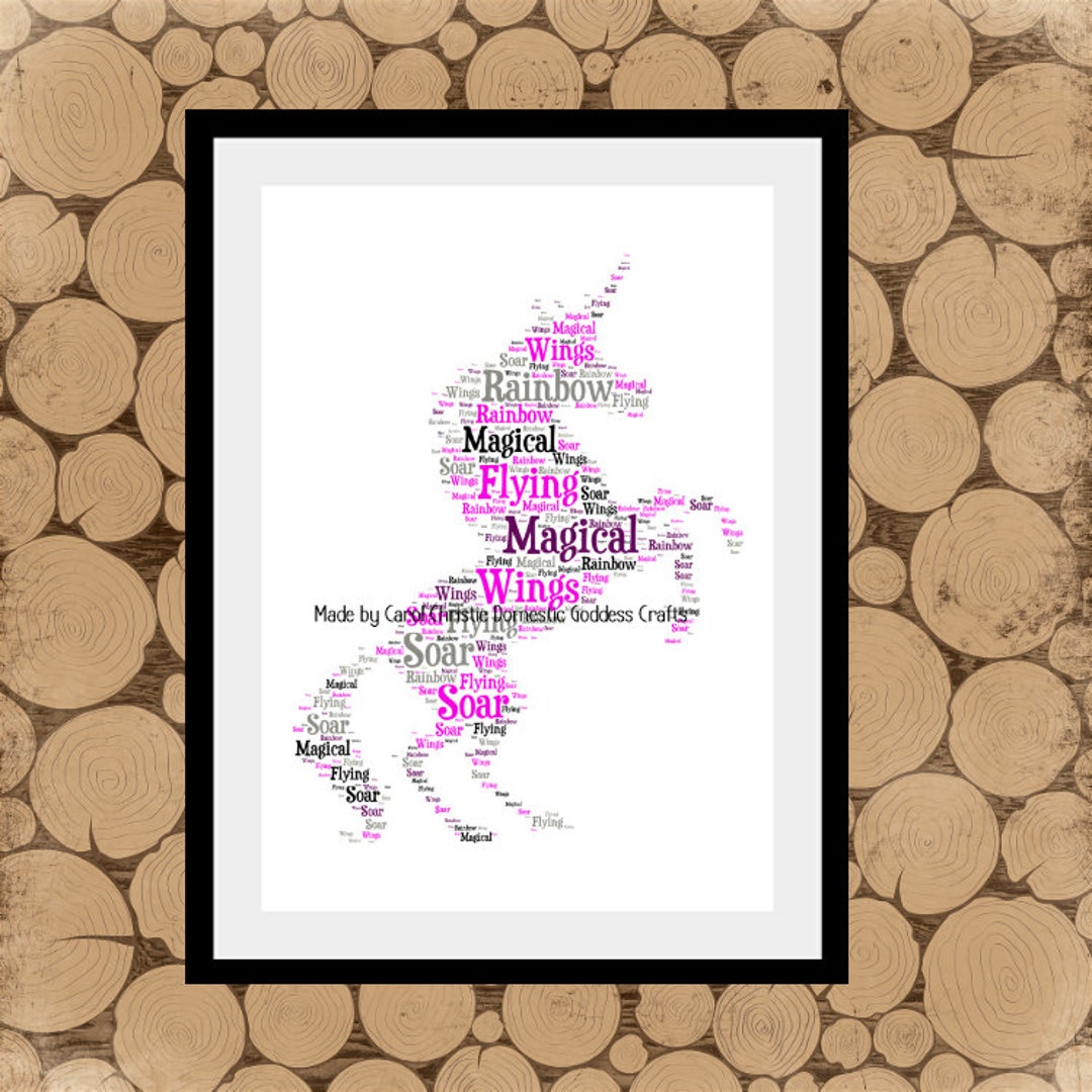 Unicorn Word Art, Personalised Unicorn Print, Unicorn Word Cloud ...