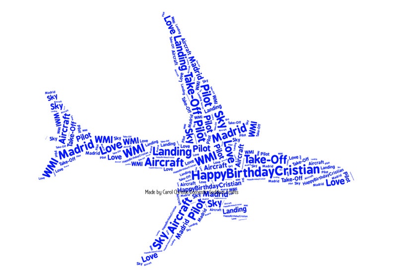 Aeroplane Word Art Personalised Plane Print Airplane Word | Etsy