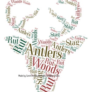 Stags Head Print Personalised Stag Head Stag Word Art Stags - Etsy