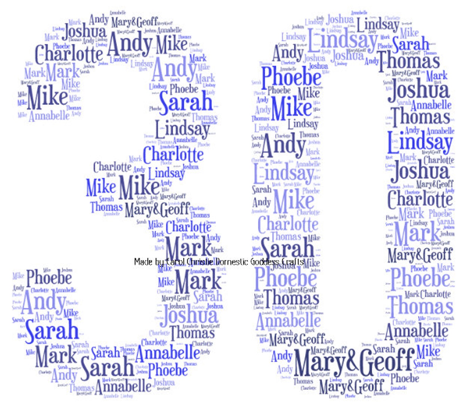 30th Birthday Gift 30th Word Art 30th Word Cloud 30th | Etsy
