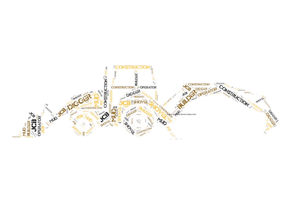 JCB Print JCB Word Collage JBC Word Art Gift for Digger - Etsy