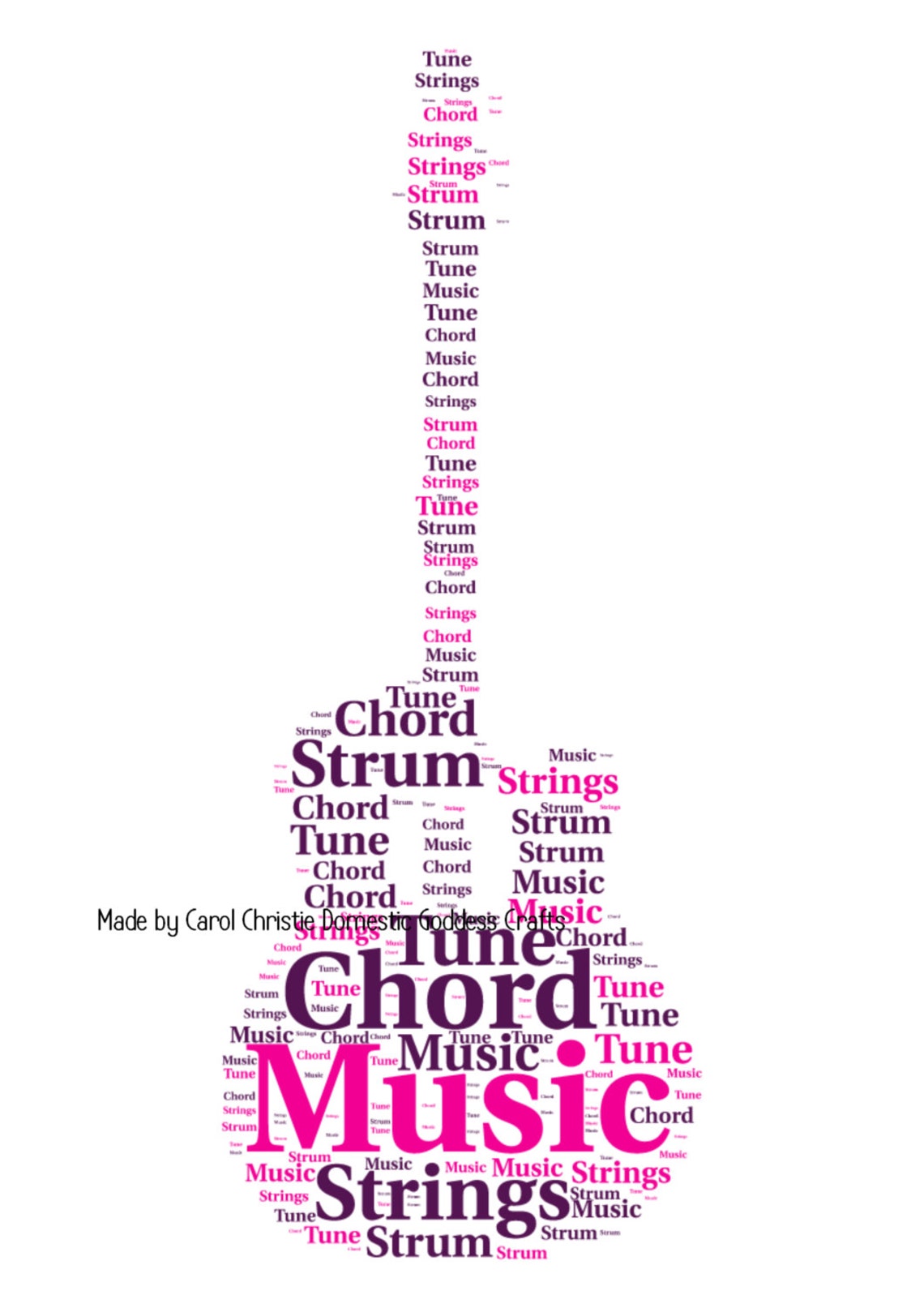 Acoustic Guitar Print Guitar Word Art Acoustic Guitar Word - Etsy