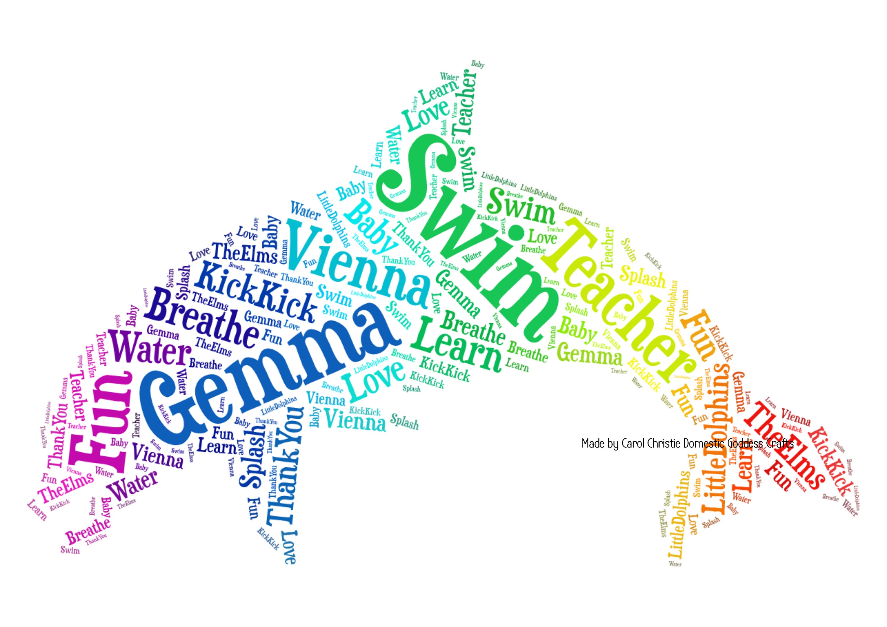 Dolphin Word Art Personalised Dolphin Print Dolphin Word | Etsy