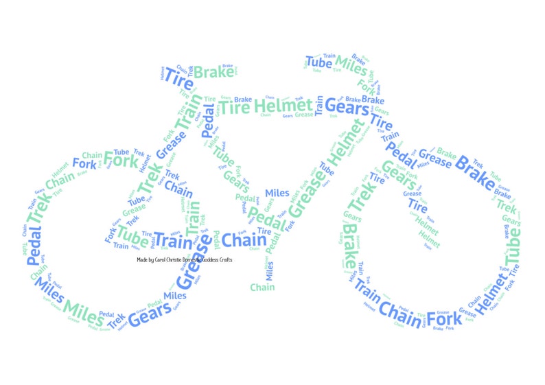 Bike Word Art Personalised Bike Print Cyclist Gift Bike | Etsy UK