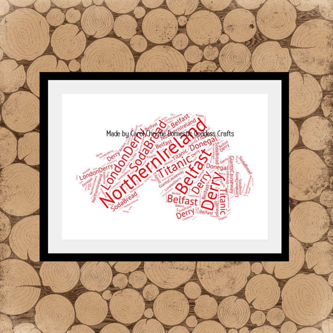 Map of Northern Ireland Word Art, Ireland Word Collage, Ireland Word ...