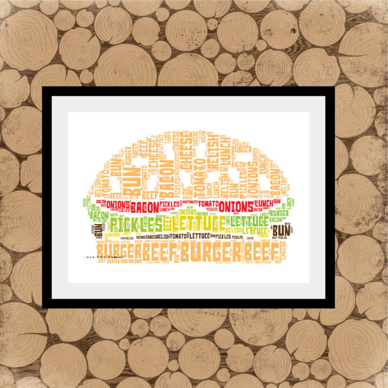 Burger Print Personalised Burger Print Burger Word Art - Etsy