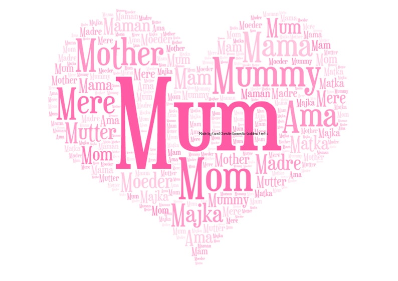 Mum Wordle Mum Word Collage Mom Wordle Mom Word Cloud - Etsy