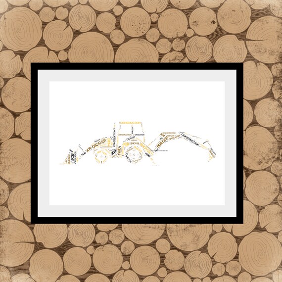 JCB Print JCB Word Collage JBC Word Art Gift for Digger | Etsy