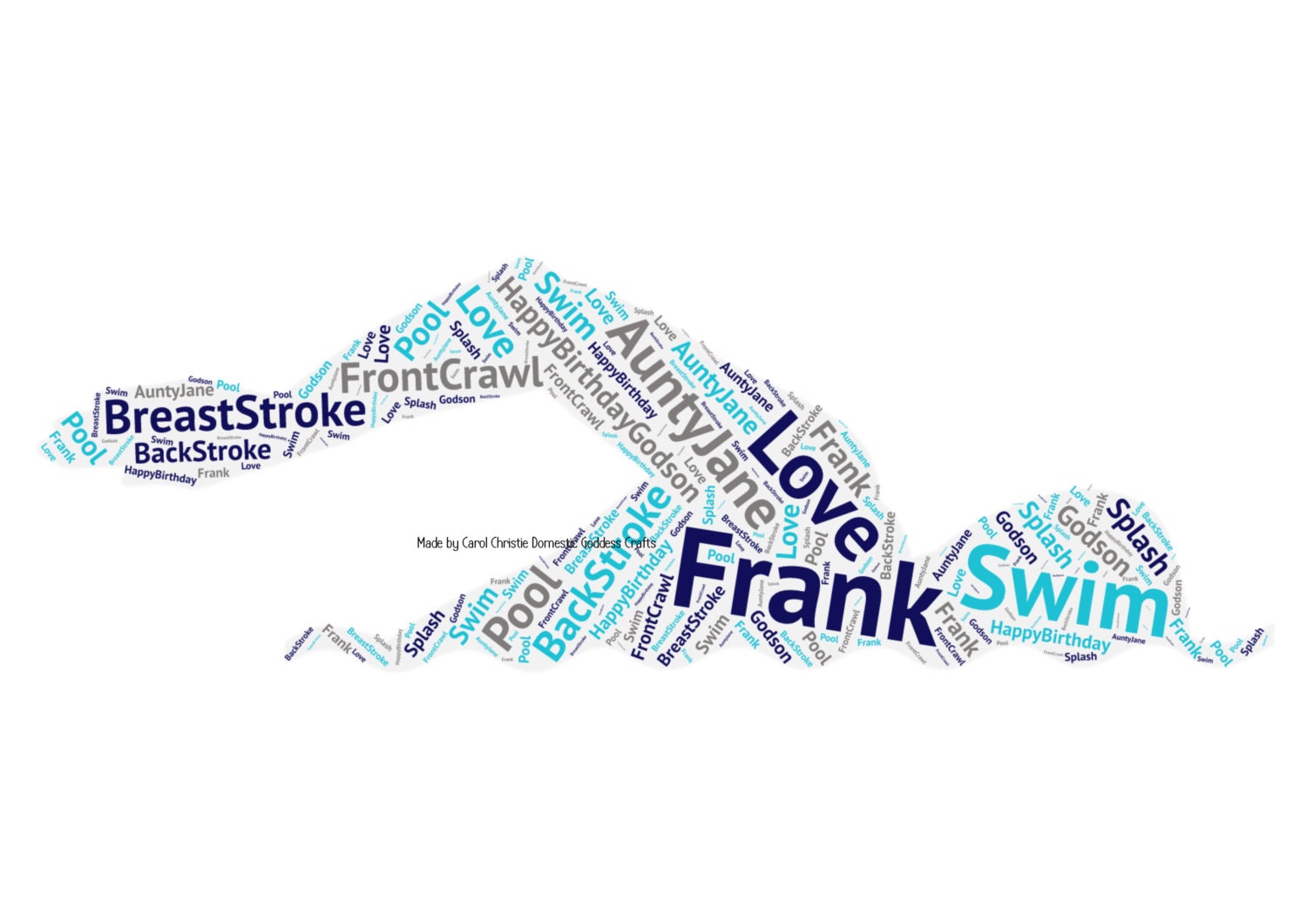 Swimmer Personalised Print Swimmer Word Art Swim Team Gift | Etsy UK