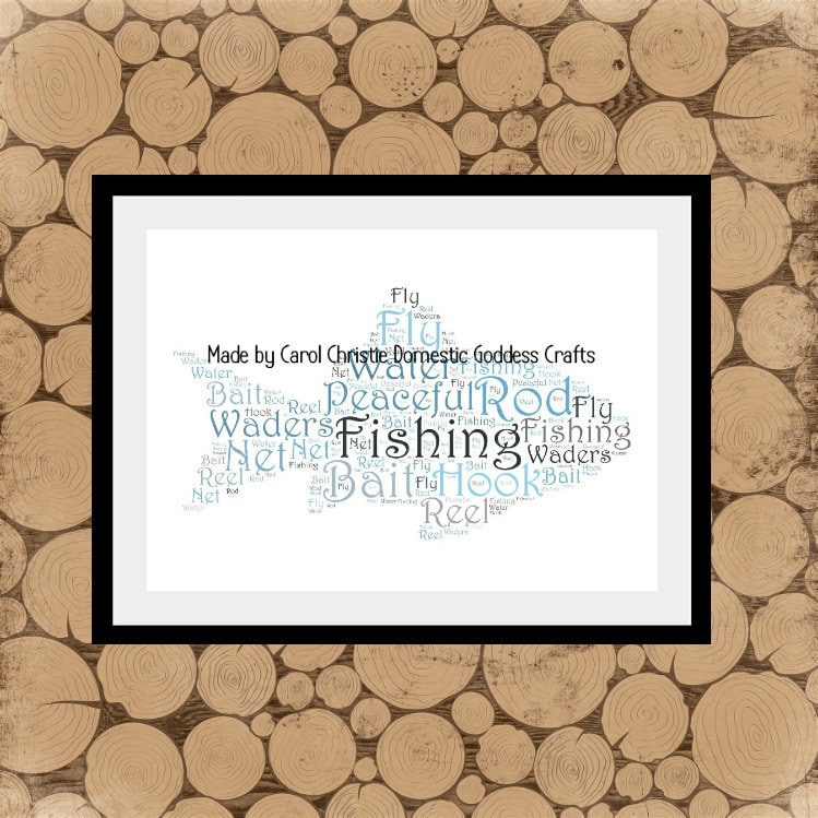 Fishing Word Art Personalised Fishing Print Fishing Word - Etsy