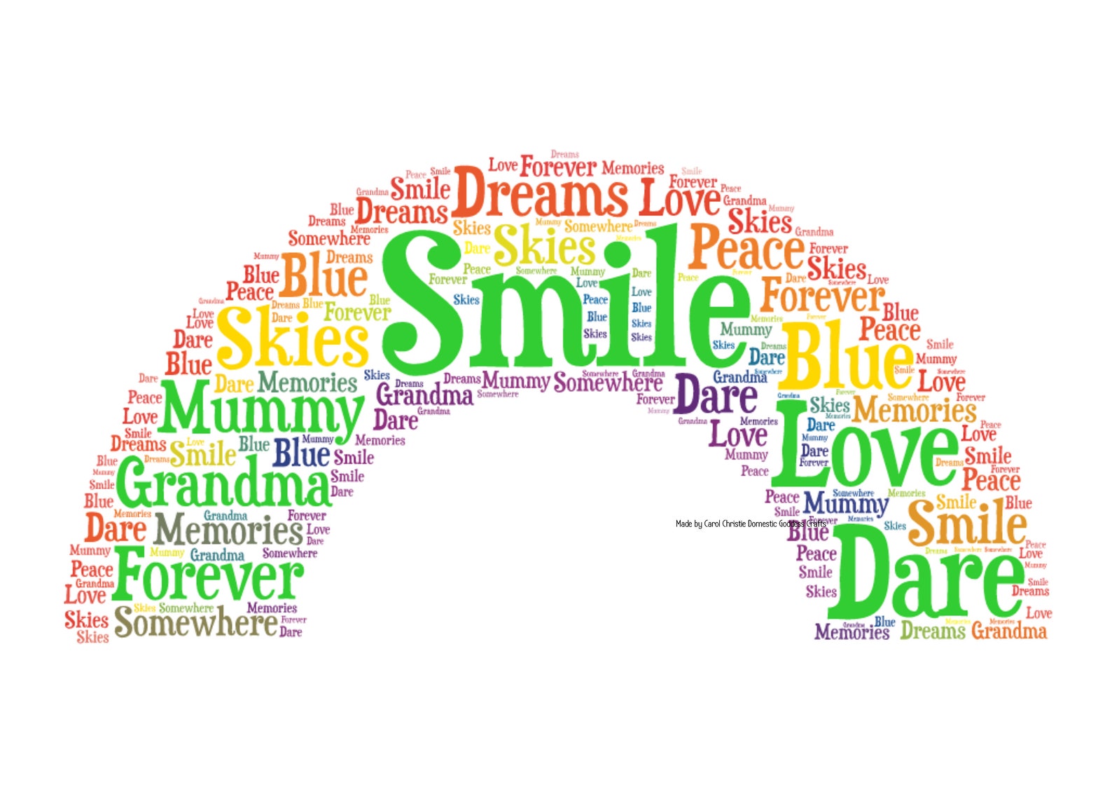 Personalised Rainbow Print Rainbow Word Art Rainbow Word - Etsy UK