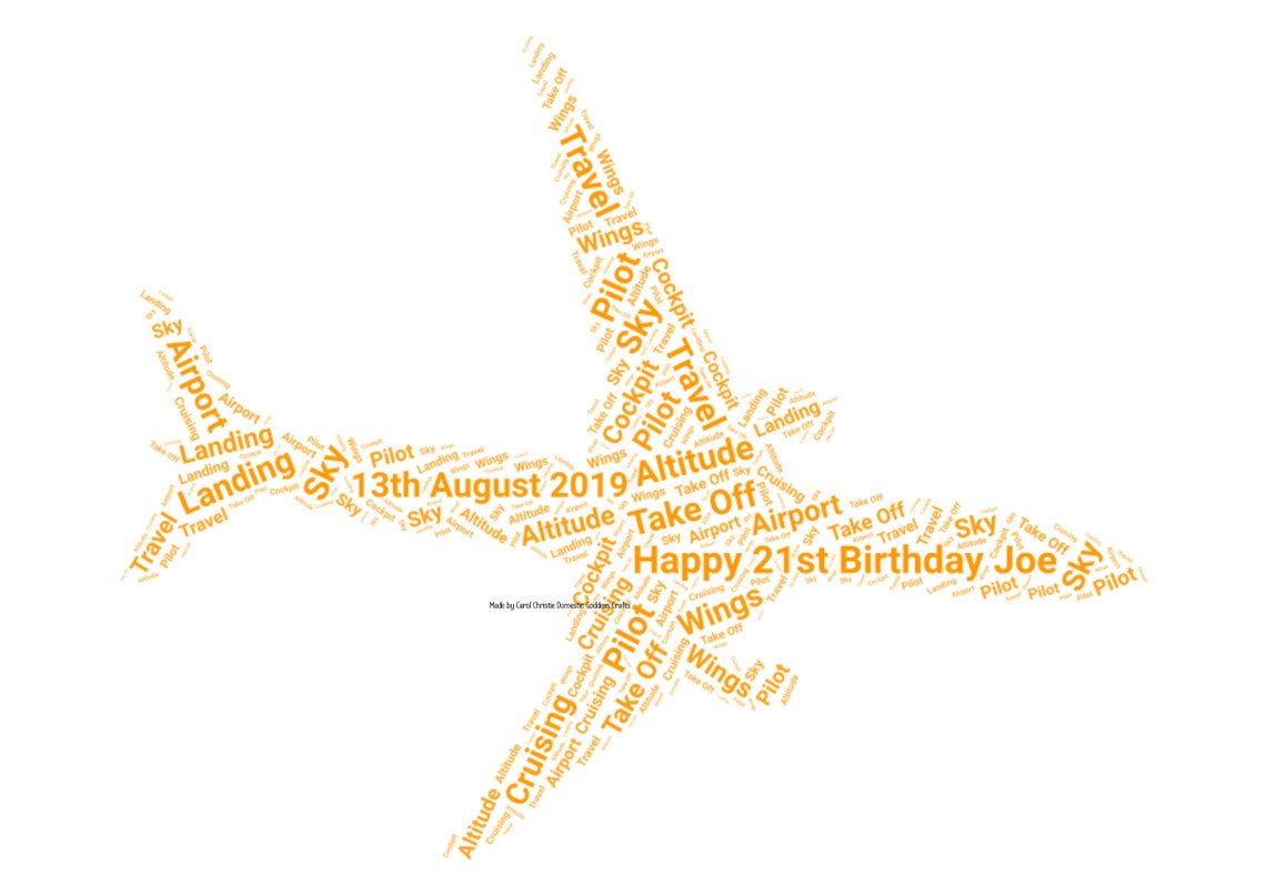 Aeroplane Word Art Personalised Plane Print Airplane Word | Etsy