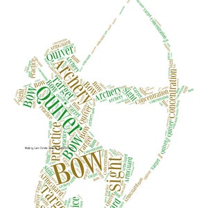 Archery Word Art, Gift for Archer, Personalised Archery Print, Archery ...