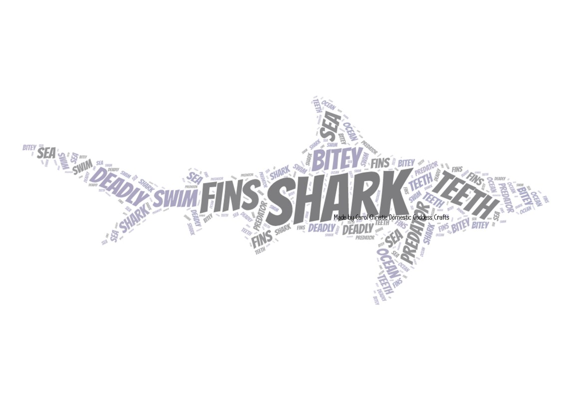 Shark Word Collage Shark Week Gift Shark Wordle Shark Word - Etsy