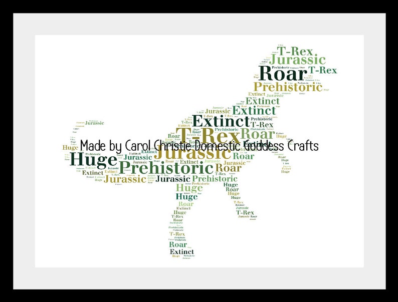 Dinosaur Word Art T-rex Word Cloud Dinosaur Word Collage - Etsy