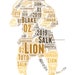 Personalised Lion Print Lion Word Art Lion Word Cloudlion - Etsy