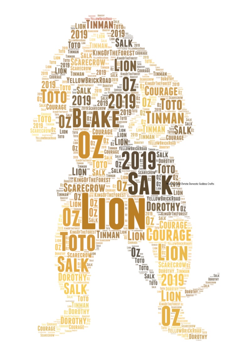 Personalised Lion Print Lion Word Art Lion Word Cloudlion - Etsy