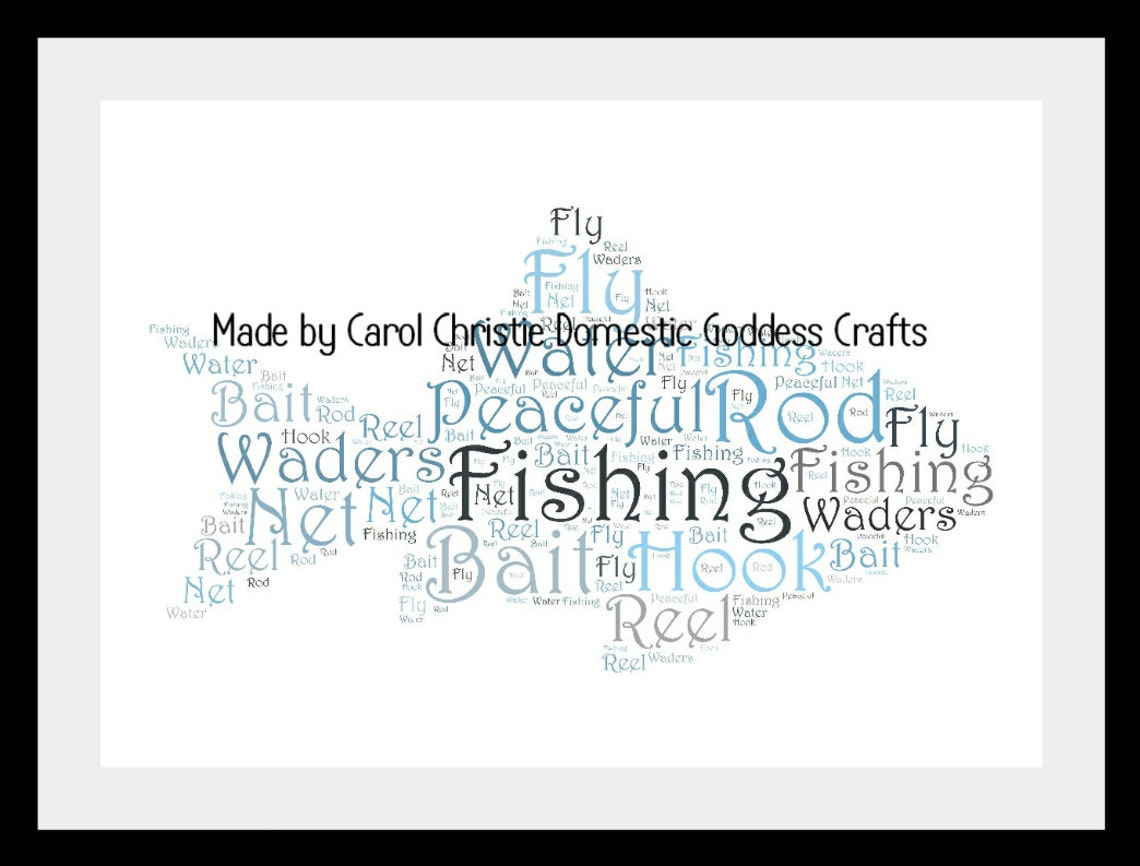 Fishing Word Art Personalised Fishing Print Fishing Word - Etsy