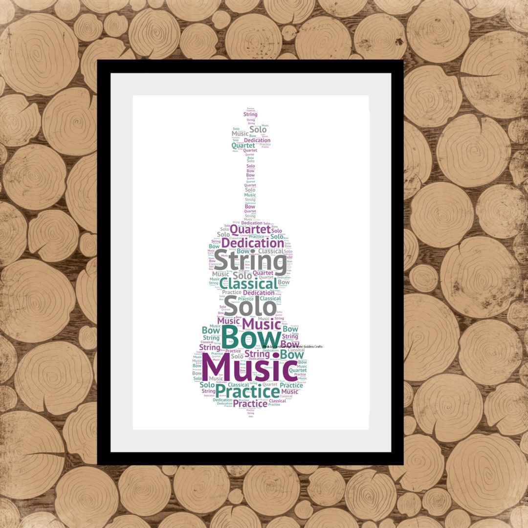 Cello Print, Personalised Cello Print, Cello Wordle, Cello Word Art ...
