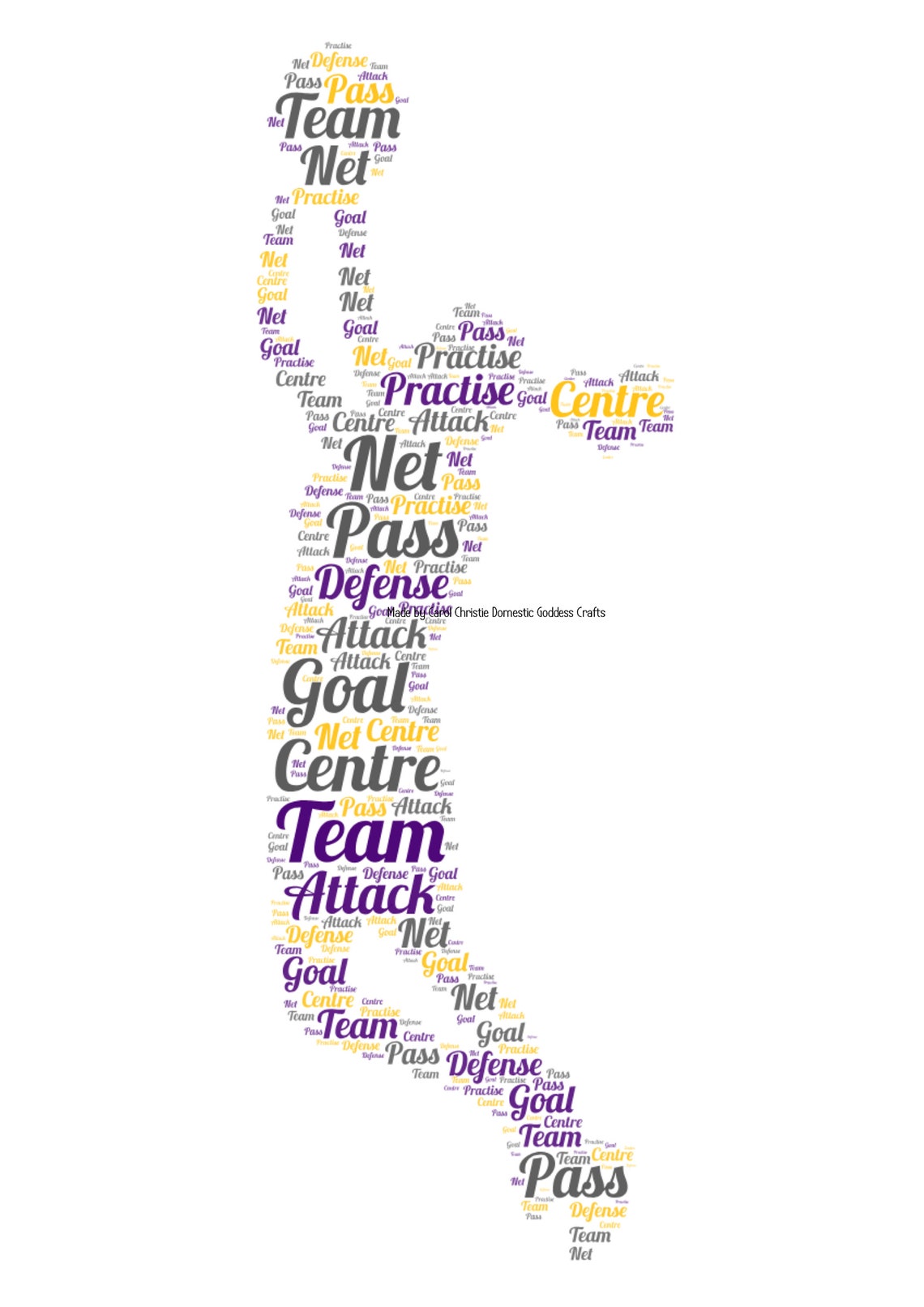 Netball Wordle Netball Word Art Netball Word Collage | Etsy