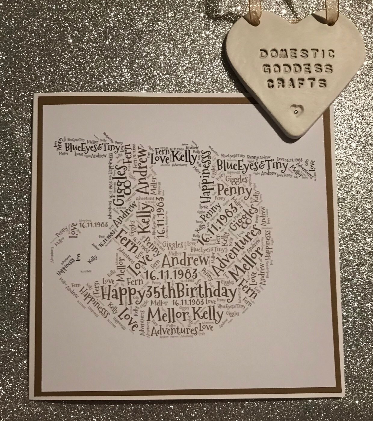 Handmade Card Word Cloud Card Word Collage Card Word Art | Etsy