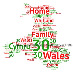 Map of Wales, Map of Wales Word Art, Welsh Word Collage, Welsh Word Art ...