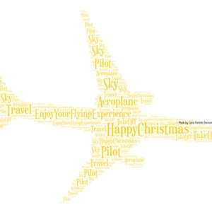 Aeroplane Word Art, Personalised Plane Print, Airplane Word Collage ...