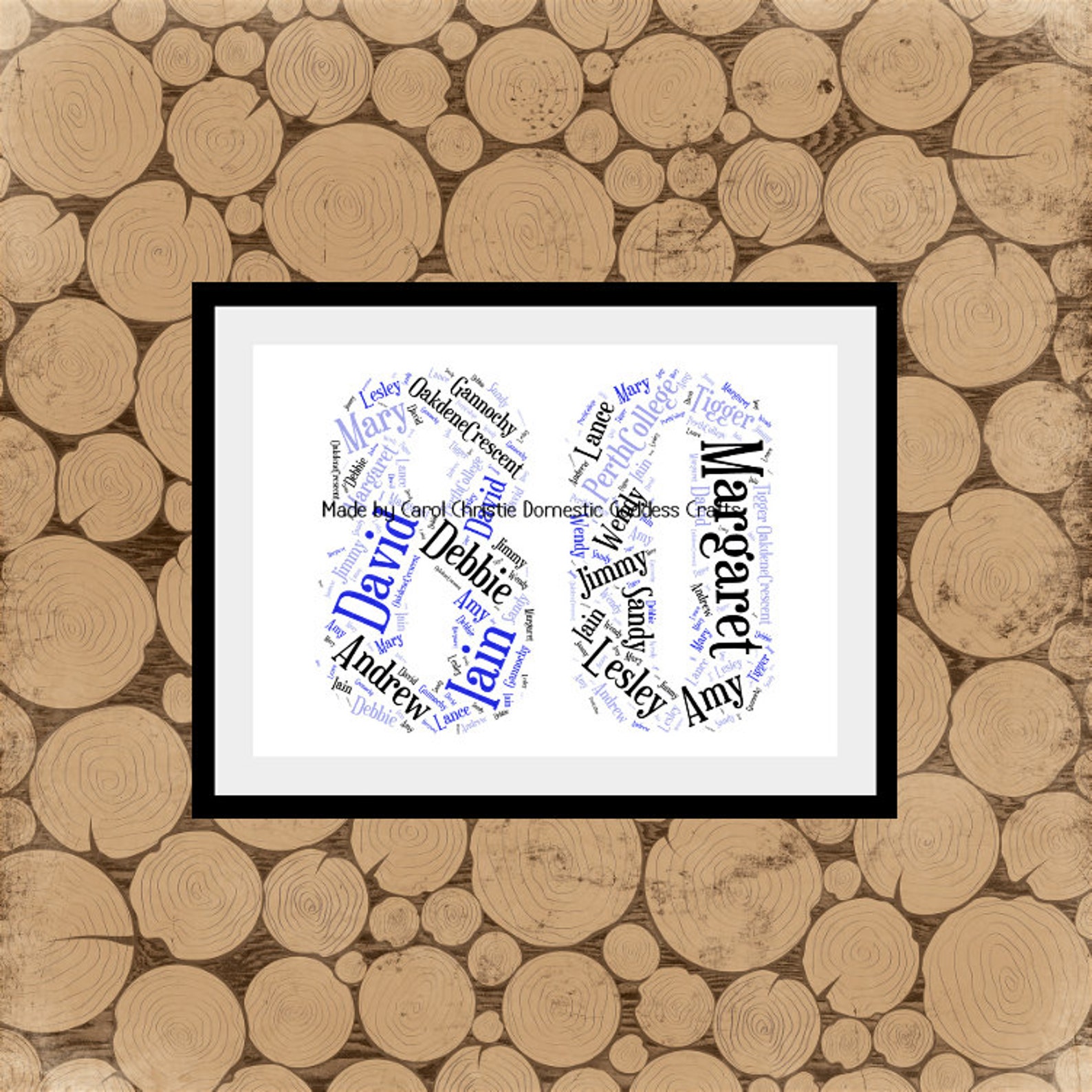 80th Personalised Print 80th Word Art 80th Word Cloud - Etsy