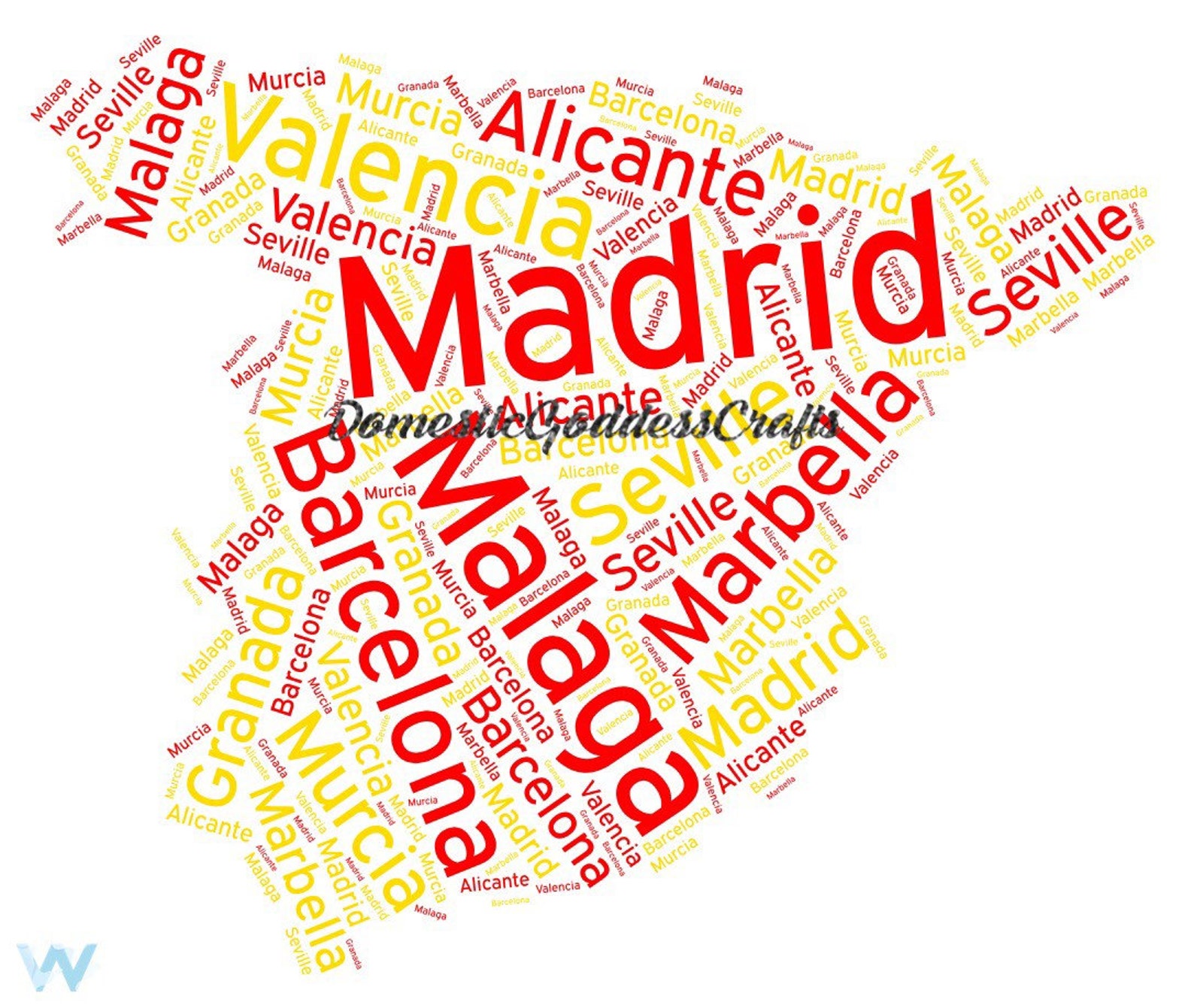 Map of Spain Word Art Personalised Map of Spain Map Word - Etsy