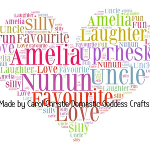 Anniversary Gift, Love Heart Word Art, Heart Wordle, Love Heart Print ...