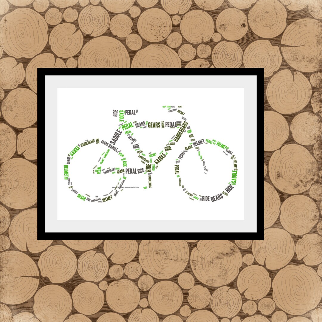 Bike Word Art Personalised Bike Print Cyclist Gift Bike - Etsy