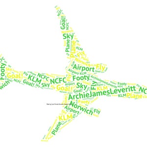 Aeroplane Word Art, Personalised Plane Print, Airplane Word Collage ...