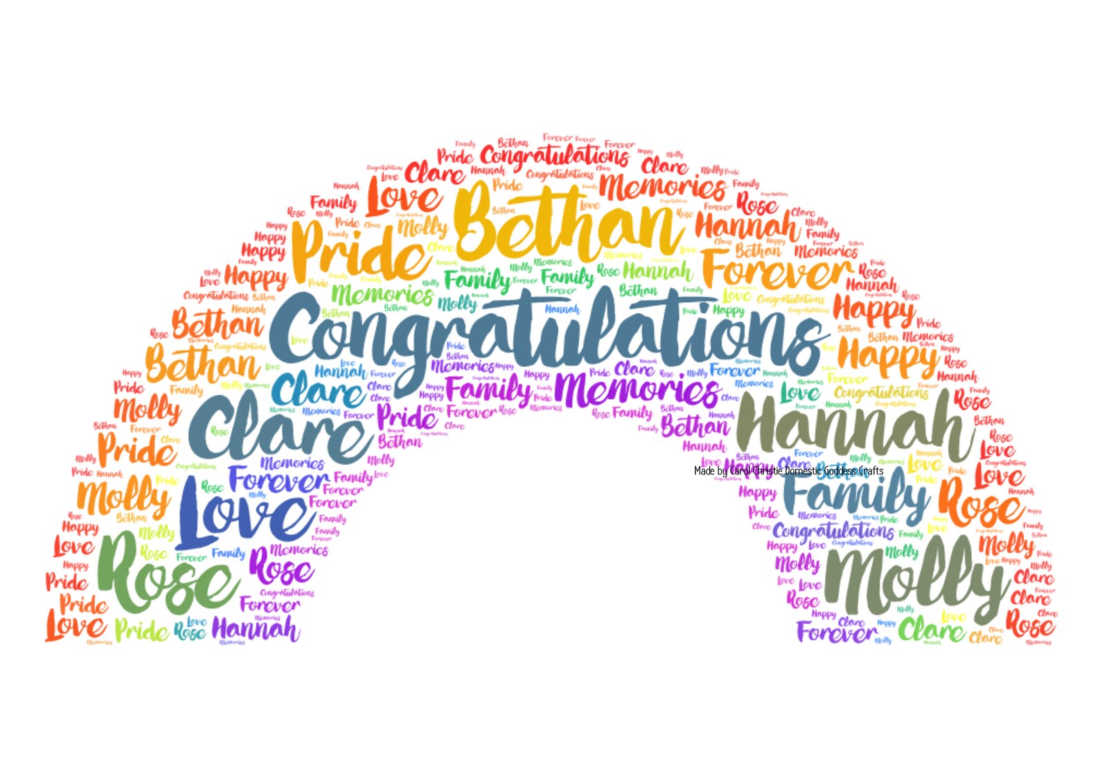 Personalised Rainbow Print Rainbow Word Art Rainbow Word - Etsy UK