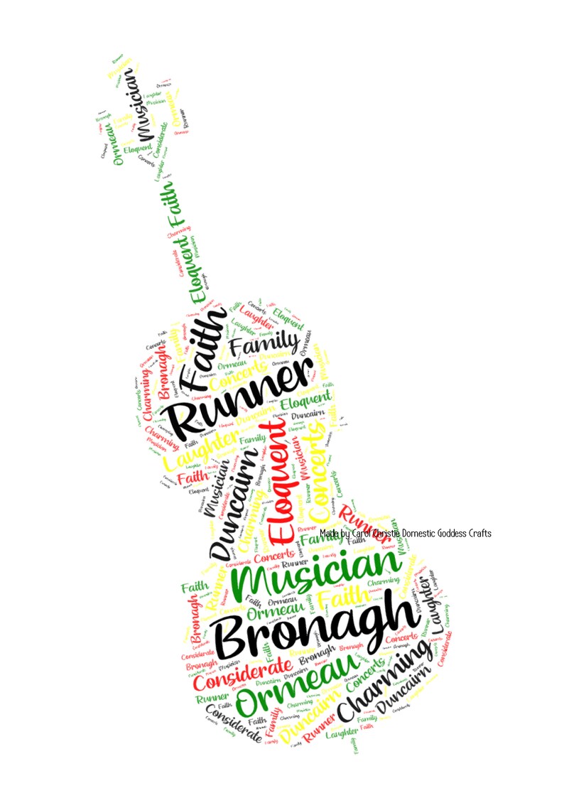 Cello Print Personalised Cello Print Cello Wordle Cello - Etsy UK
