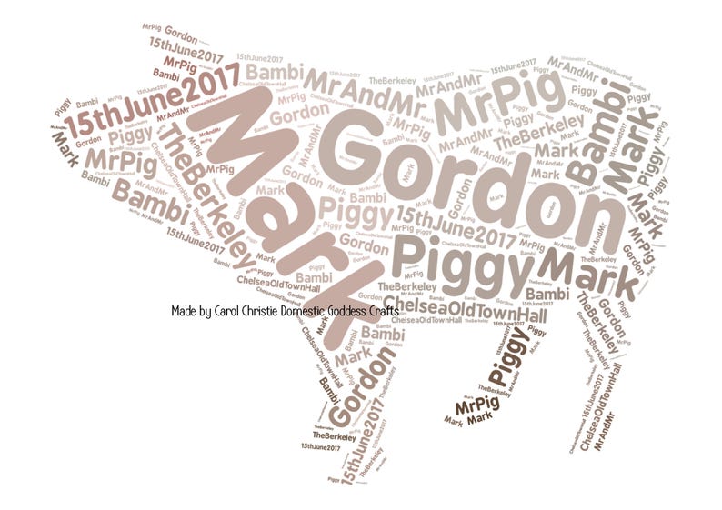 Personalised Pig Print Word Art Print Pig Word Art Pig Word - Etsy