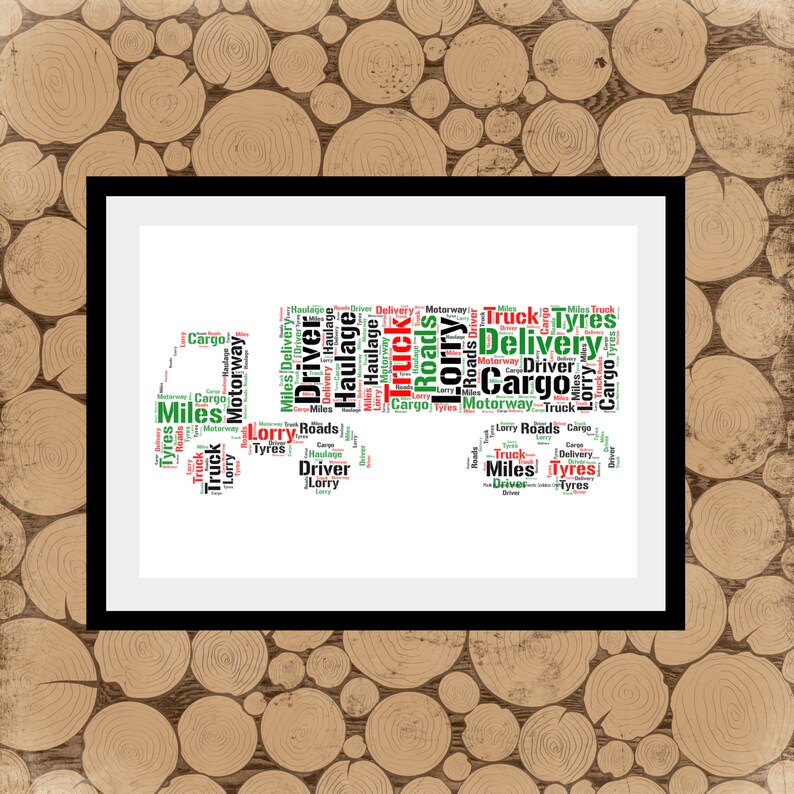 Truck Word Art Truck Word Collage Truck Wordle Lorry Word - Etsy France