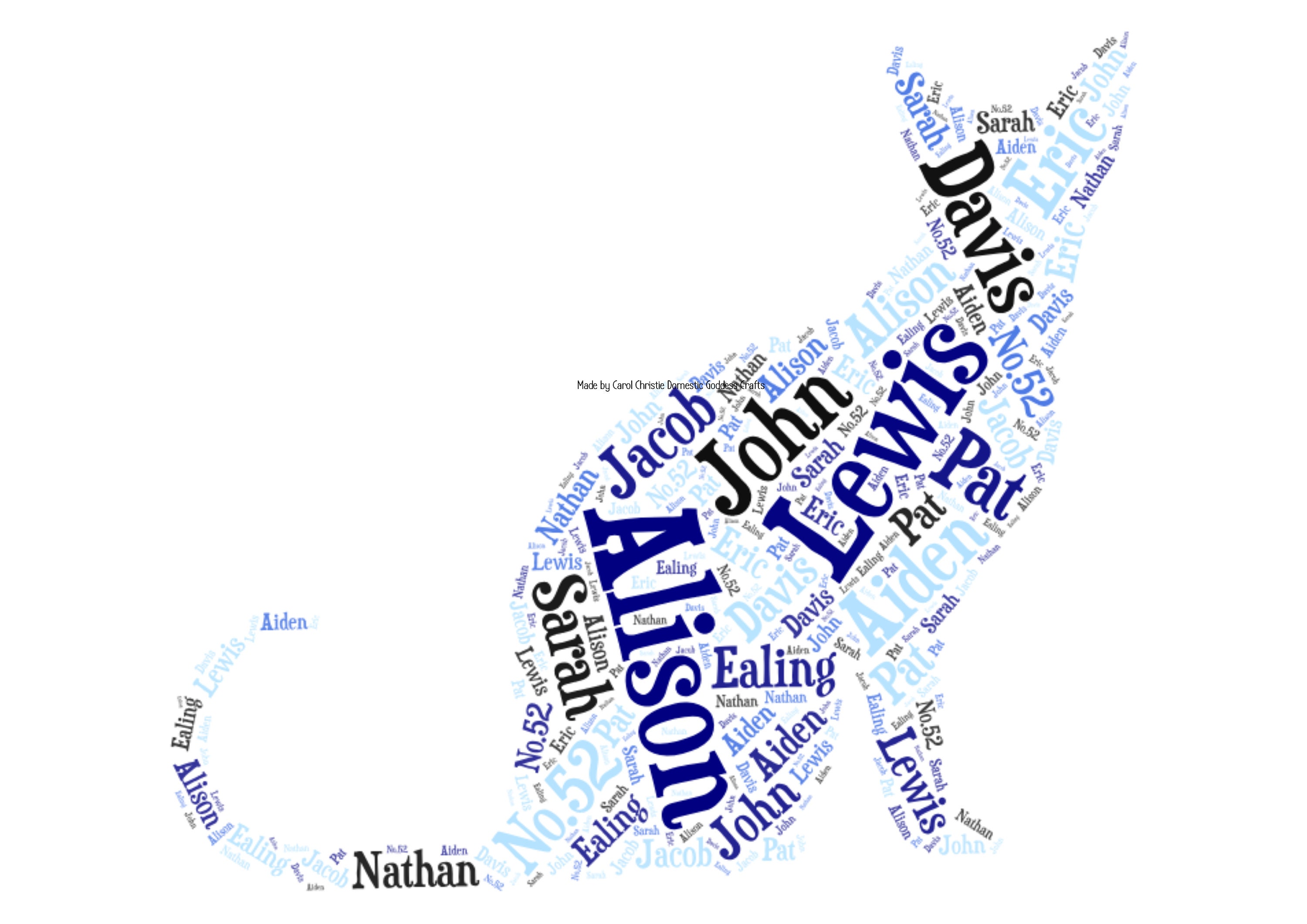 Cat PrintCat Word Art Cat Word Cloud Cat Word Collage | Etsy