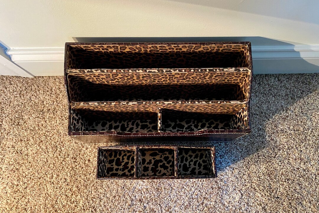 Attractive Leopard Luxury Desk Organizer / Home Office Desk Organizer ...