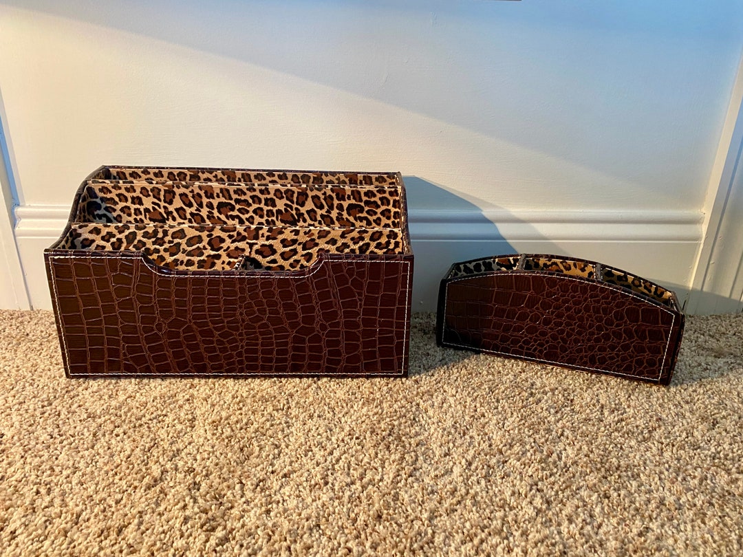 Attractive Leopard Luxury Desk Organizer / Home Office Desk Organizer ...