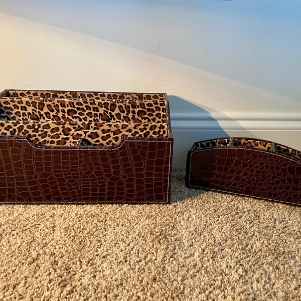 Leopard Desk Supplies - Etsy