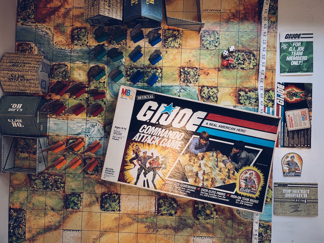 Vintage G.I. Joe Commando Attack Board Game 1985 Complete W/ Rare Iron-on Patch – Milton Bradley ...